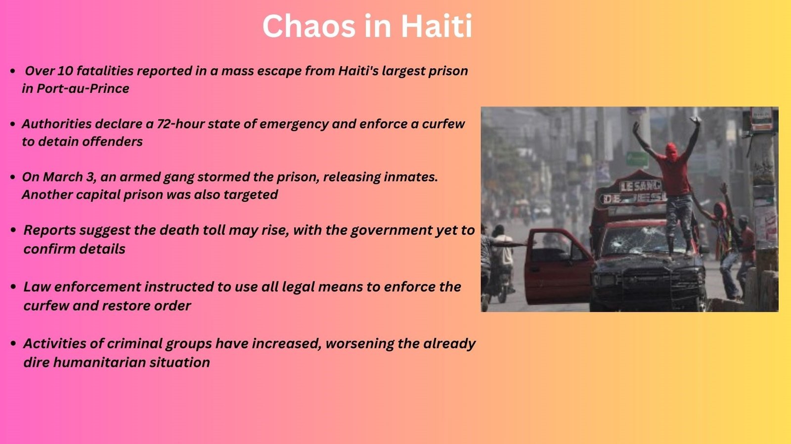 Haiti Faces Massive Turmoil Over Prison Escape - Press Xpress